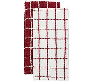DESIGN IMPORTS 20x30' Set/ 2 Windowpane Waffle Itchen Towels