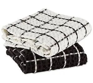 DESIGN IMPORTS 20x30' Set/ 2 Windowpane Waffle Itchen Towels
