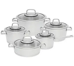 BERGHOFF Essentials 10pc Stainless Steel Cookwa Re Set - Silver