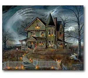 COURTSIDE MARKET Haunted House 16x20 Canvas Wal L Art - One-color