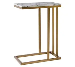 TEAMSON Marmo C Shape Table Faux Marble/ Brass - One-color