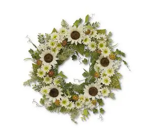 GERSON INTERNATIONAL 24d Sunflower Wreath W/ Berry Accents Gerson Co - One-color