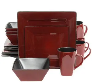 Gibson Elite Kiesling 16-piece Hard Square Dinn Erware Set - One-color