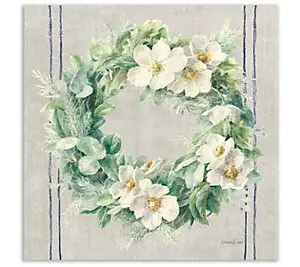 COURTSIDE MARKET Floursack Holiday Wreath 16x16 Canvas - One-color