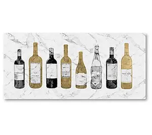 COURTSIDE MARKET Wine Bottle 12x24 Canvas Wall Art - One-color