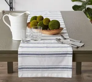 DESIGN IMPORTS 14x72 Zig Dobby Stripe Table Run Ner