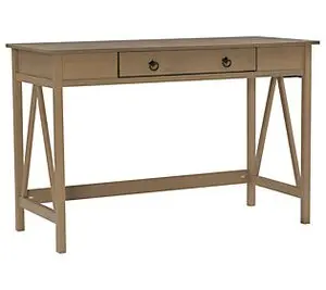 LINON Home Hollis Driftwood Home Office Desk W/ Wide Drawer - One-color