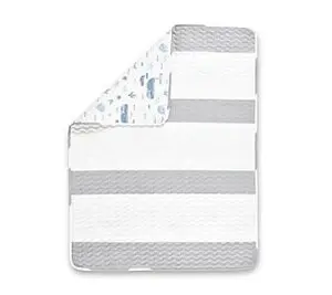 LUSH DECOR Baby Seaside Coastal Cotton Reversib Le Baby Quilt - One-color