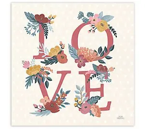 COURTSIDE MARKET Love Letters Vii 16x16 Canvas Wall Art - One-color