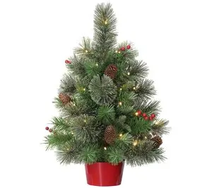 PULEO INTERNATIONAL Puleo Pre-lit 2' Table Top Artificial Christmas Tree - One-color