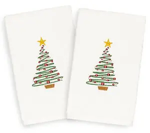 LINUM HOME TEXTILES Christmas Tree 2-piece Hand Towels - One-color