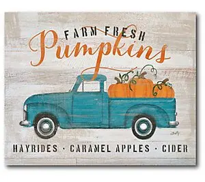COURTSIDE MARKET Farm Fresh Pumpkins 16x20 Canv As Wall Art - One-color