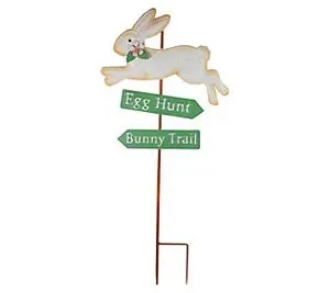 NORTHLIGHT 25.5' Easter Egg Hunt And Bunny Trail Outdoor M Tal Yard Stake - One-color