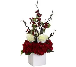 NEARLY NATURAL Holiday Cheers Arrangement With Vase Nearly Ural - One-color
