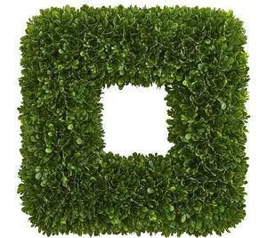 NEARLY NATURAL 17' Tea Leaf Square Wreath By - One-color