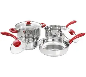 Gibson Home Crawson 7 Piece Stainless Steel Coo Kware Set - Silver