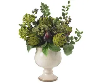 NEARLY NATURAL Artichoke And Hydrangea Arrangement Nearly N Atural - One-color