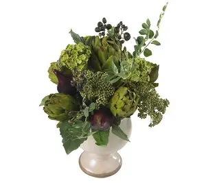 NEARLY NATURAL Artichoke And Hydrangea Arrangement Nearly N Atural