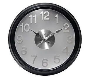 INFINITY Instruments Onyx Black Modern 15' Wall Clock - One-color