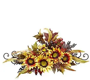 NEARLY NATURAL Sunflower Swag With Metal Frame By - One-color