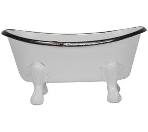 FORESIDE HOME & GARDEN Mini Enamel Bathtub Soap Dish - One-color