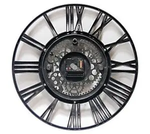 INFINITY Instruments Roman Gear Silver 15' Wall Clock
