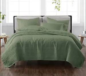 CANNON HERITAGE Solid Quilt Set Full/queen Quil T Set - One-color