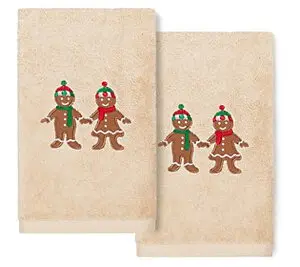 LINUM HOME TEXTILES Christmas Gingerbread 2-pie Ce Hand Towels - One-color