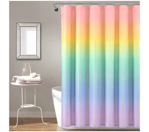 LUSH DECOR Rainbow Ombre Shower Curtain