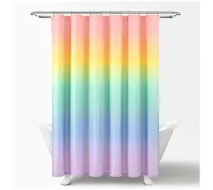 LUSH DECOR Rainbow Ombre Shower Curtain