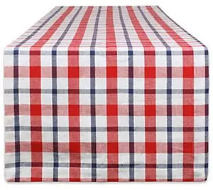 DESIGN IMPORTS American Plaid Table Runner 14' 108 - One-color
