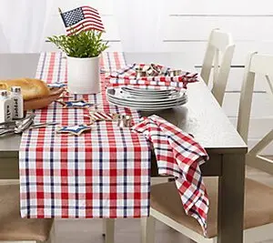 DESIGN IMPORTS American Plaid Table Runner 14' 108