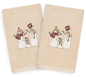 LINUM HOME TEXTILES Christmas Snow Family 2-pie Ce Hand Towels - One-color