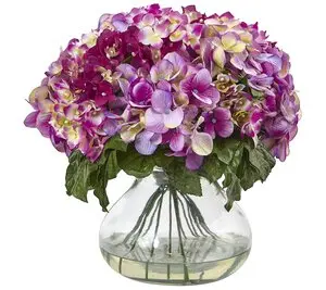 NEARLY NATURAL Hydrangea With Large Vase By - One-color