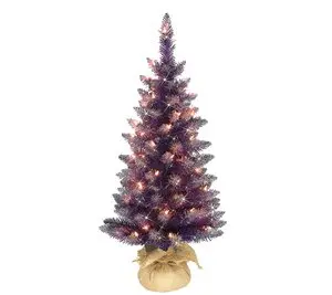 PULEO INTERNATIONAL 3' Prelit Purple Artificial Christmas Tree - One-color