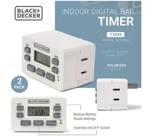 BLACK + DECKER 2-pack Indoor Programmable Digit Al Timer Outle