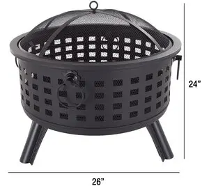 PURE GARDEN 26' Round Metal Fire Pit