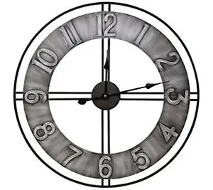 SORBUS Wall Clock 24' Grey Metal - One-color