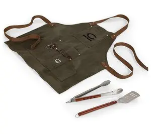 NFL Bbq Cotton Canvas Apron W/pockets, Tools & Ottle Opener