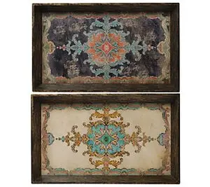 VALERIE PARR HILL Set Of 2 Rectangular Serving Trays Valerie - One-color