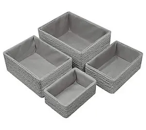 SORBUS Stackable Woven Baskets Set Of 4