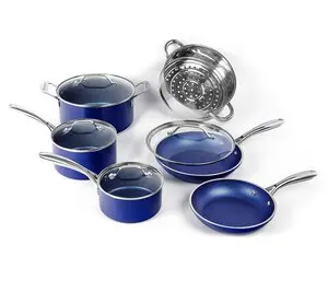 GRANITESTONE Blue 10-piece Non-stick Cookware S Et
