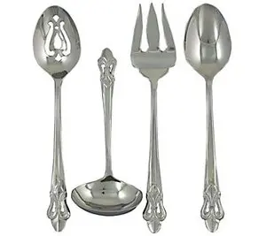 GINKGO Helmick Collection Fleur De Lis 4-piece Hostess Set - One-color