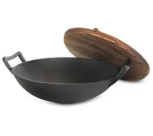 MEGACHEF 14' Heavy Duty Cast Iron Wok With Lid - One-color