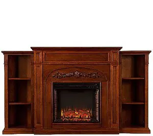 QVC Chantelle Electric Fireplace With Bookcase - One-color
