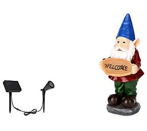 TECHKO Gnome Garden Statue With Solar Spotlight - One-color