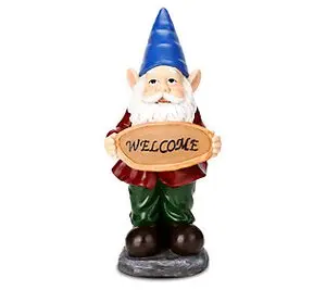 TECHKO Gnome Garden Statue With Solar Spotlight