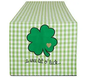 DESIGN IMPORTS Bit O' Luck 13' X 72' Embroidere Table Runner