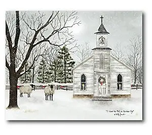 COURTSIDE MARKET Christmas Chapel 20' X 24' Can Vas Wall Art - One-color