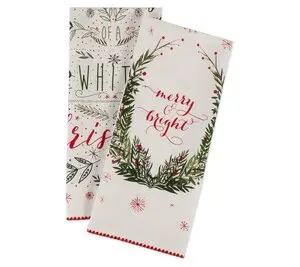 DESIGN IMPORTS Assorted Noel Printed Kitchen To Wel Set Of 2 - One-color